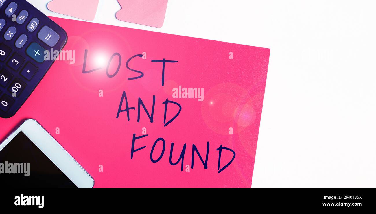 Conceptual display Lost And Found. Conceptual photo Place where you can ...