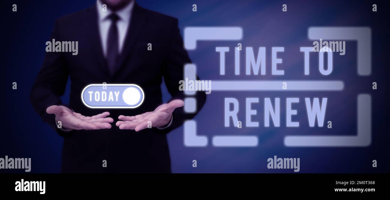 Writing displaying text Time To Renew. Word for Continue the insurance ...