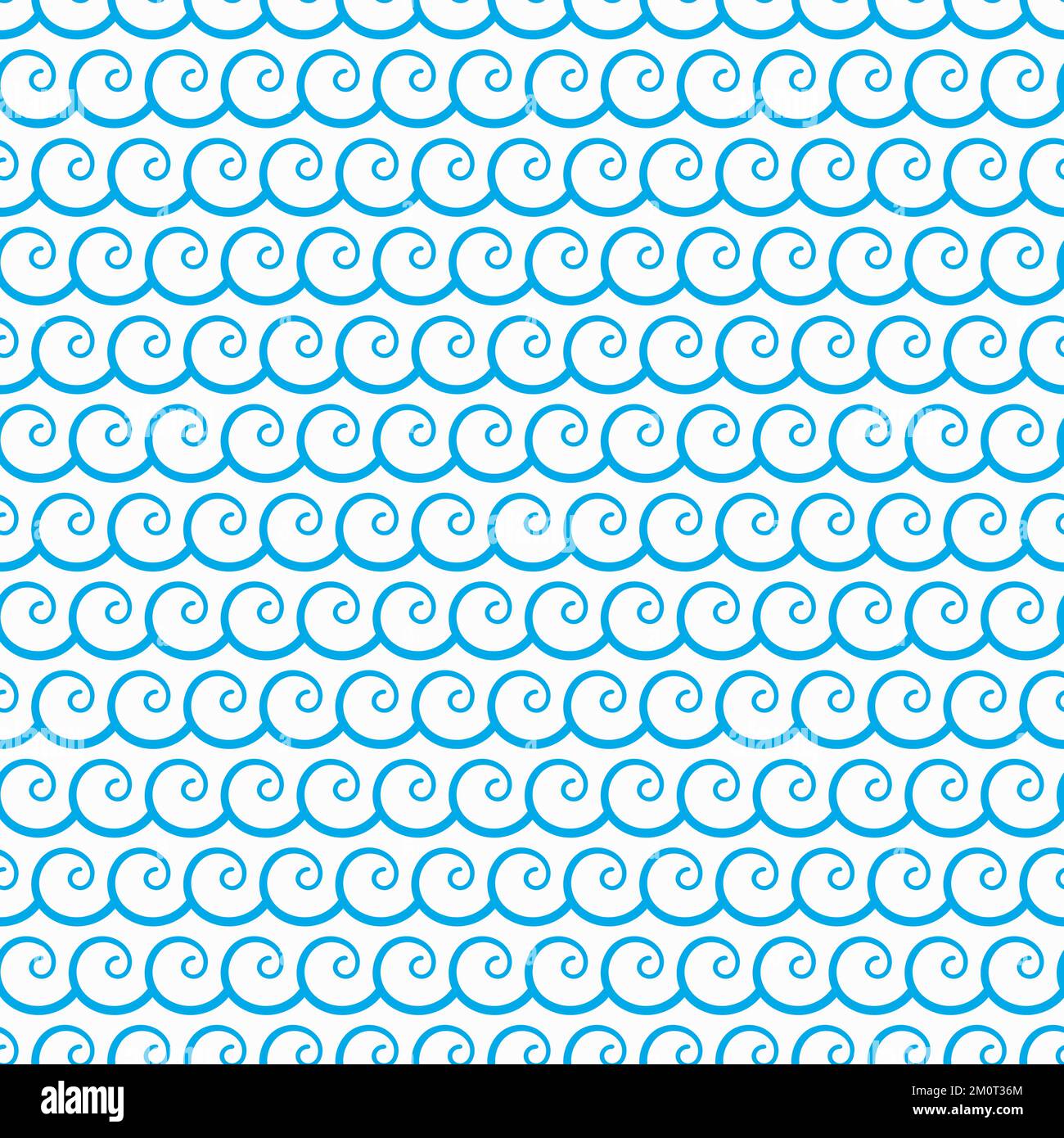 Blue ocean and sea waves seamless pattern. Vector nautical ornament ...
