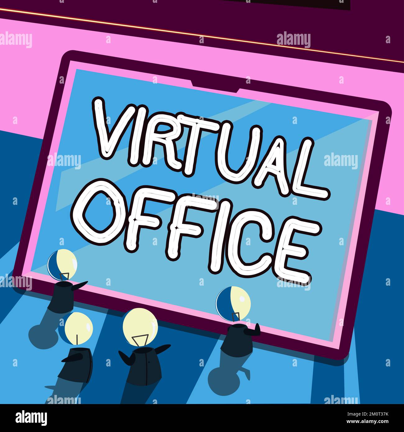 Hand writing sign Virtual Office. Business idea Mobile work-environment ...