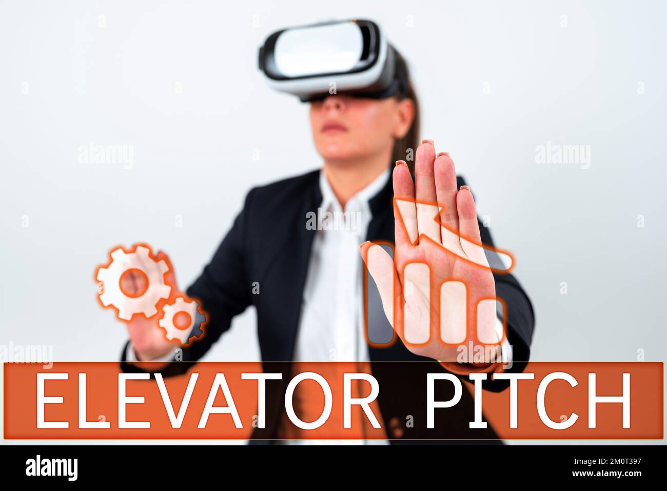 Sign displaying Elevator Pitch. Concept meaning A persuasive sales ...