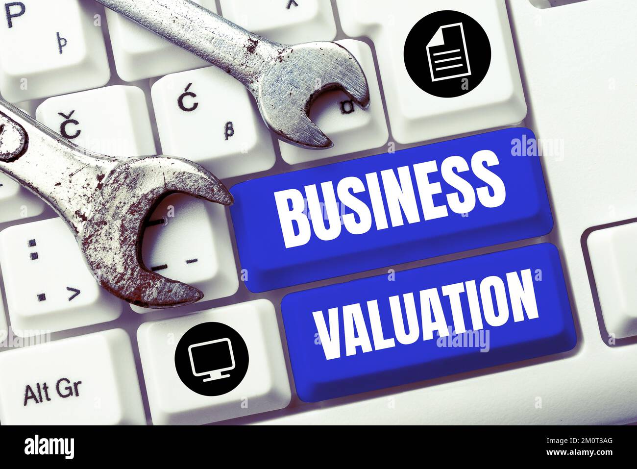 Conceptual caption Business Valuation. Concept meaning determining the ...