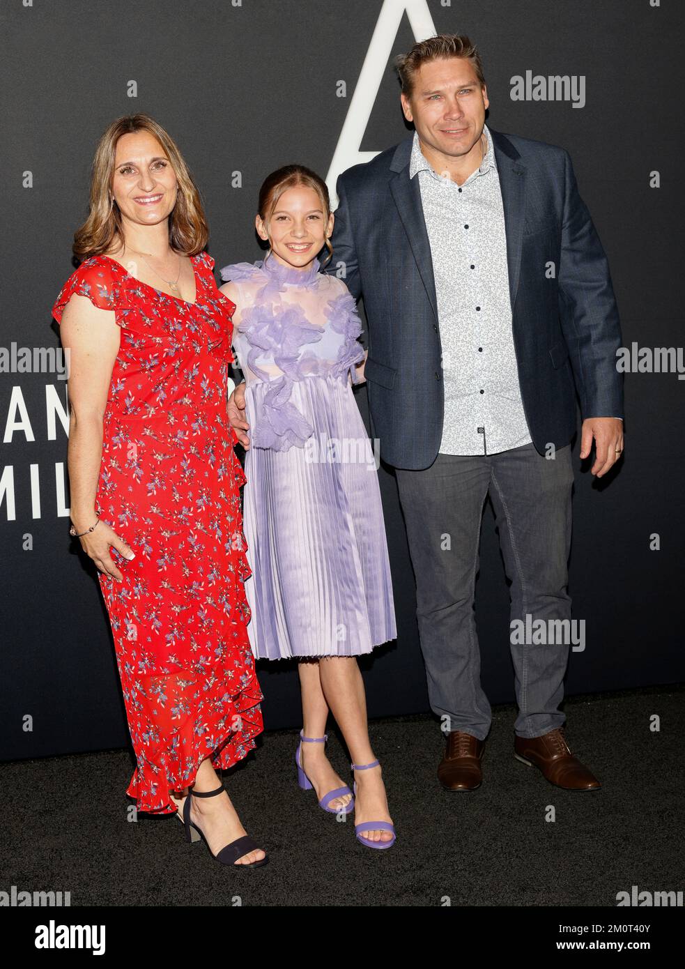 Los Angeles, CA, - Dec 07, 2022: Amie Donald and family arrive at the ...