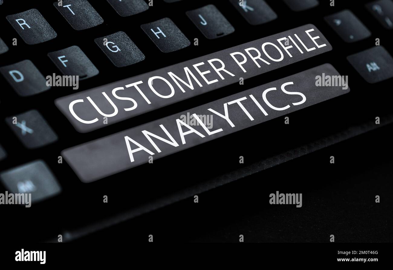 Handwriting text Customer Profile Analytics. Word for customer profile ...