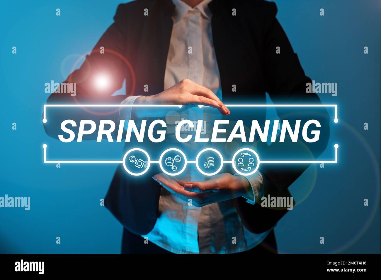 Text caption presenting Spring Cleaning. Concept meaning practice of ...