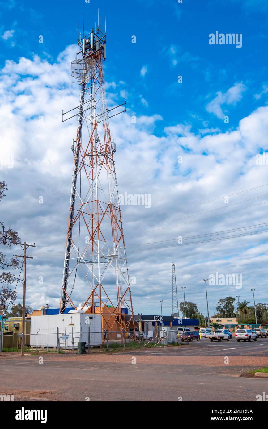 A mobile (cell) phone and microwave communications tower in the remote ...