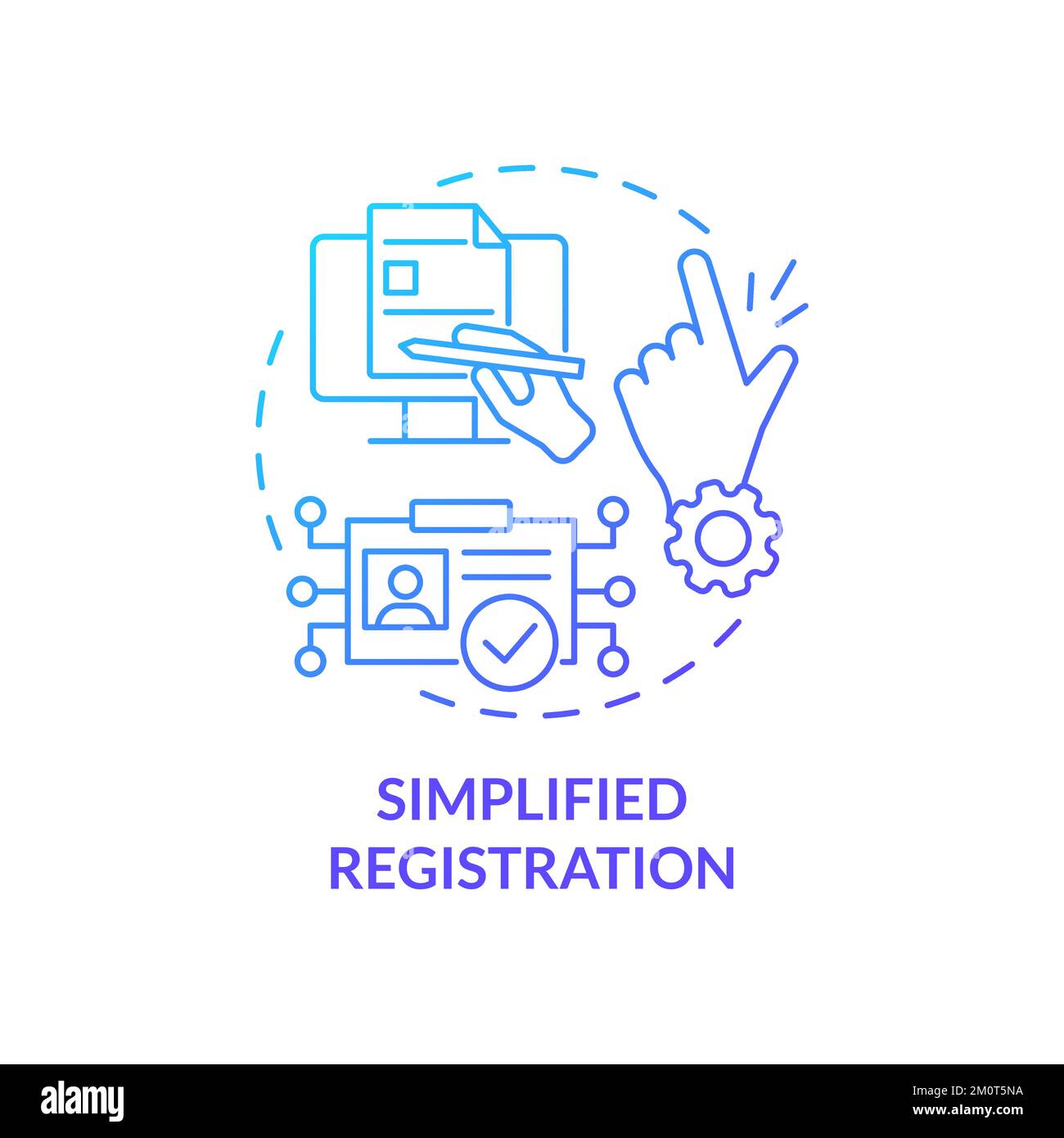 Simplified registration blue gradient concept icon Stock Vector Image ...