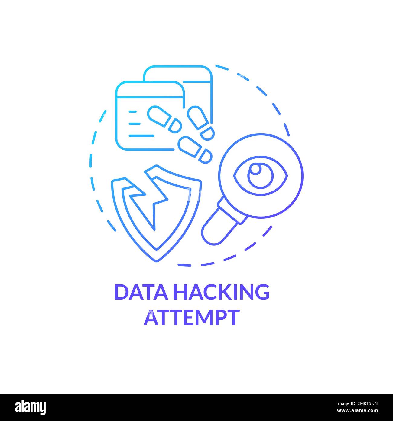 Data hacking attempt blue gradient concept icon Stock Vector Image ...