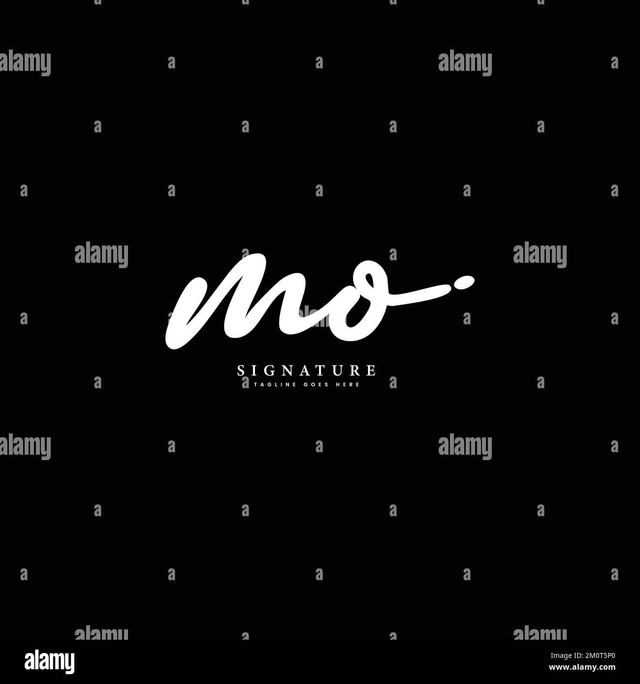 M O MO Initial letter handwritten and signature vector image, modern ...