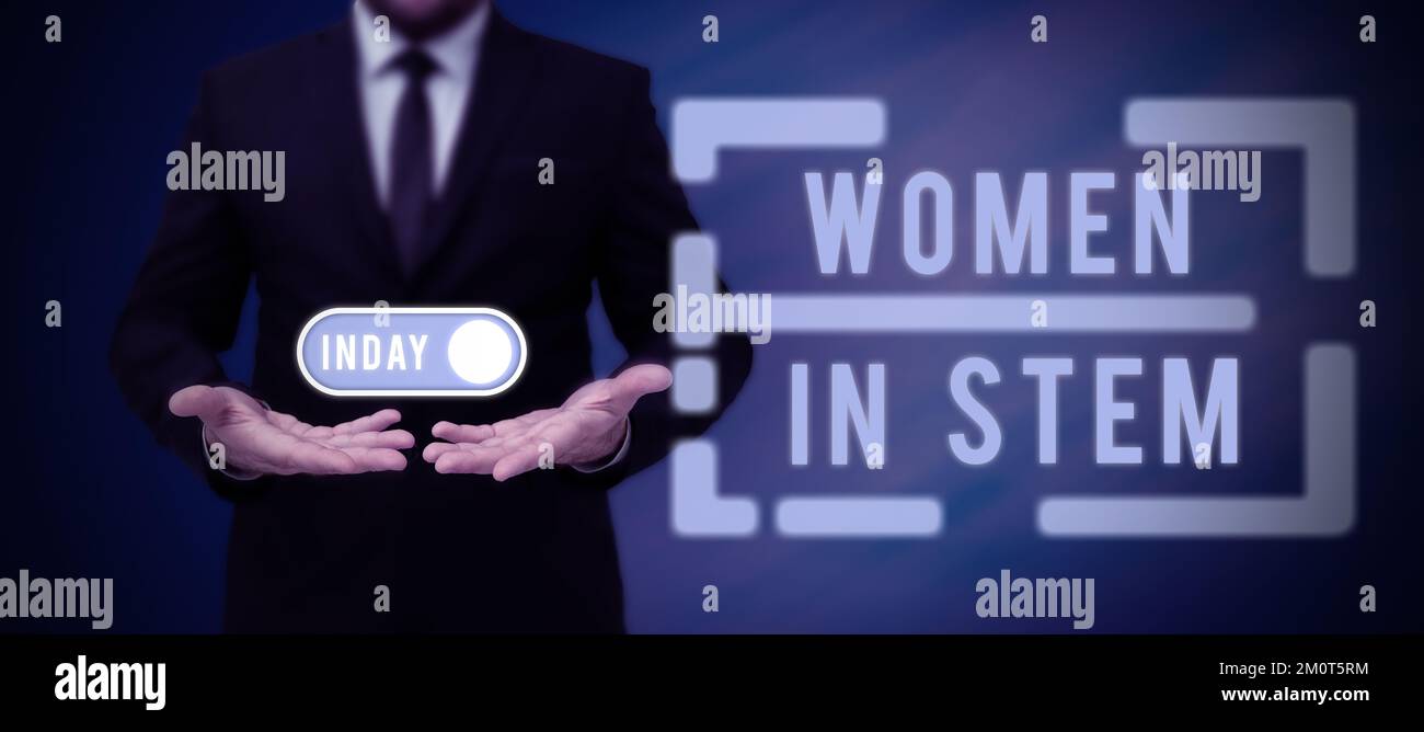 Text showing inspiration Women In Stem. Conceptual photo Science ...