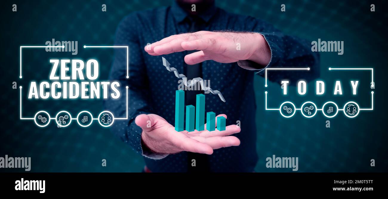 Text showing inspiration Zero Accidents. Word Written on important ...