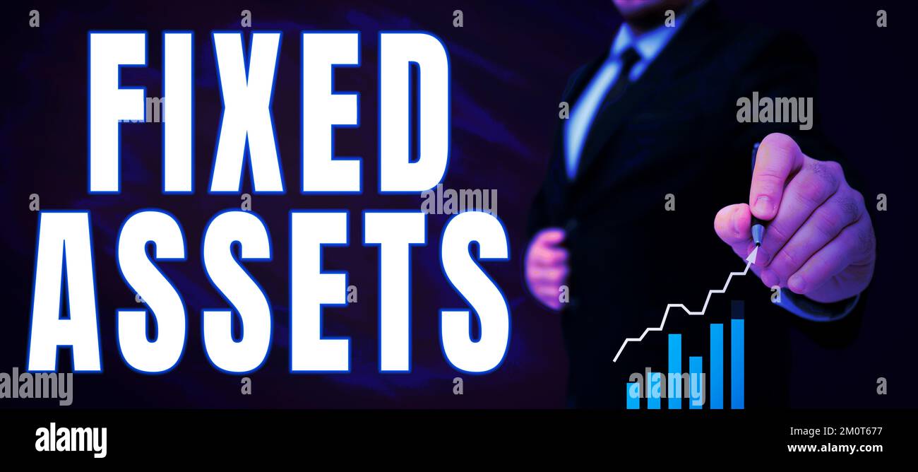 Writing displaying text Fixed Assets. Word Written on long-term ...