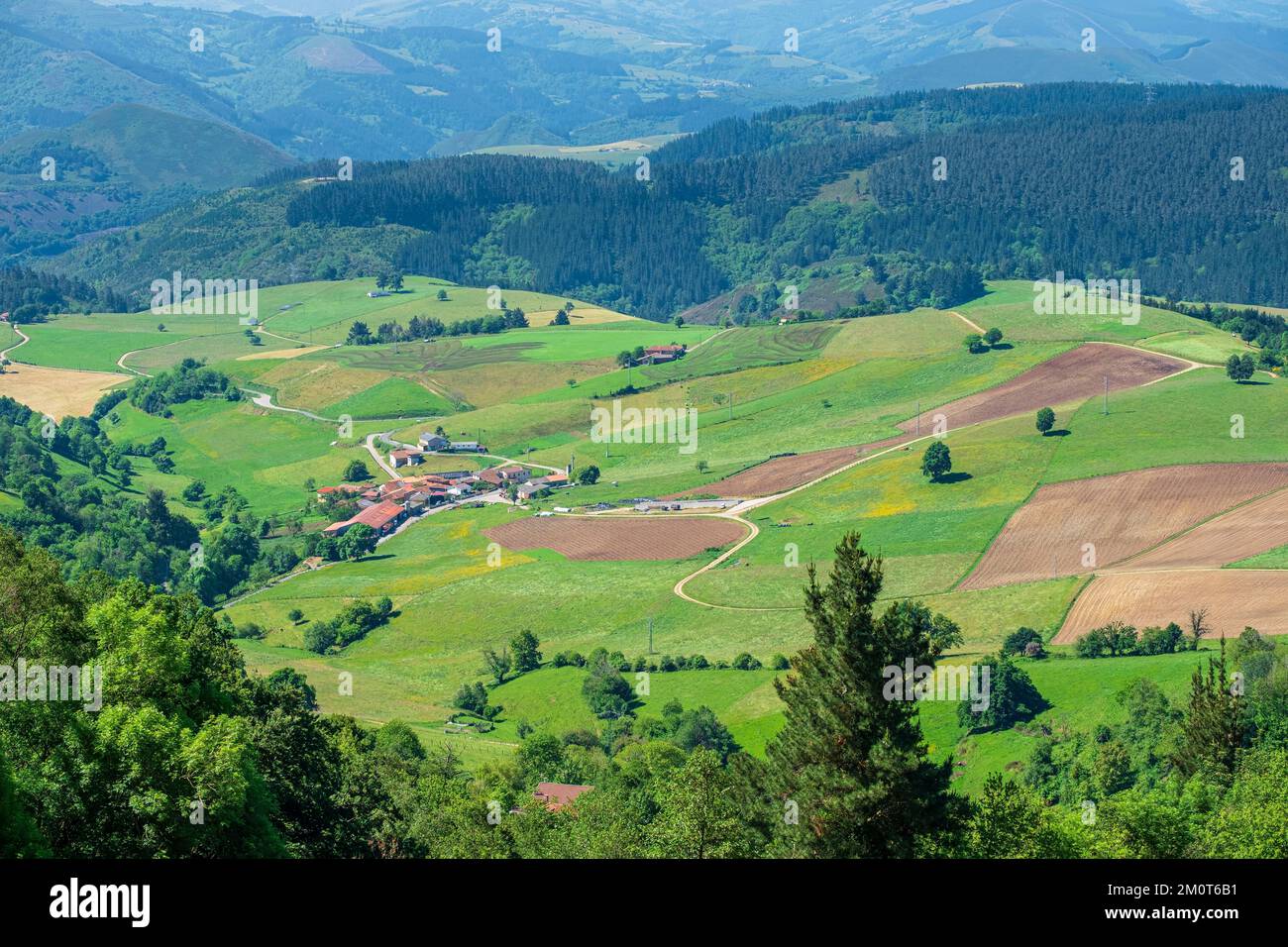 Spain, Principality of Asturias, surroundings of Tineo, landscape on ...