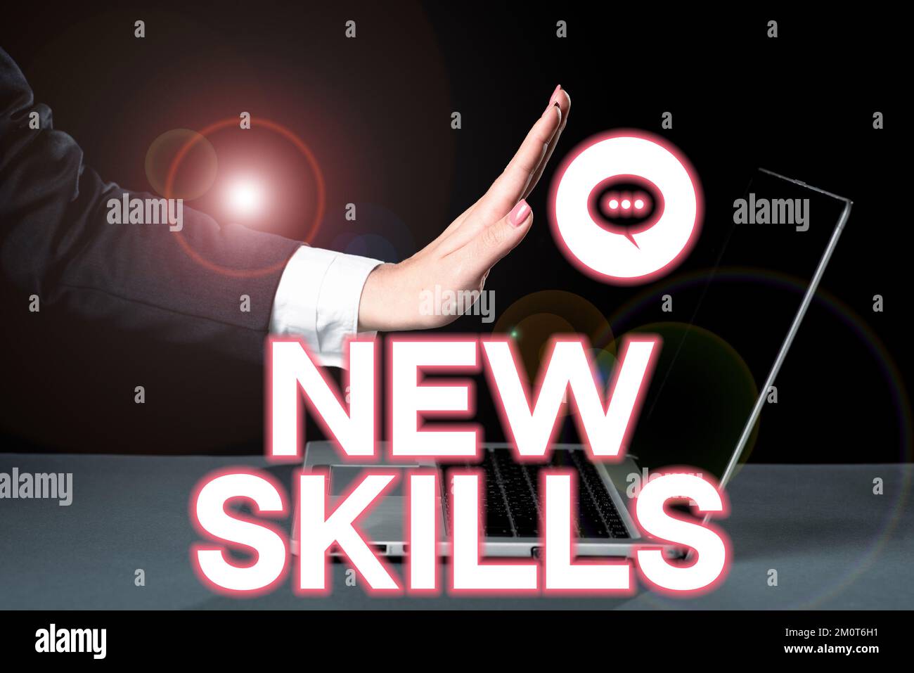 Text sign showing New Skills. Conceptual photo Recently Acquired ...