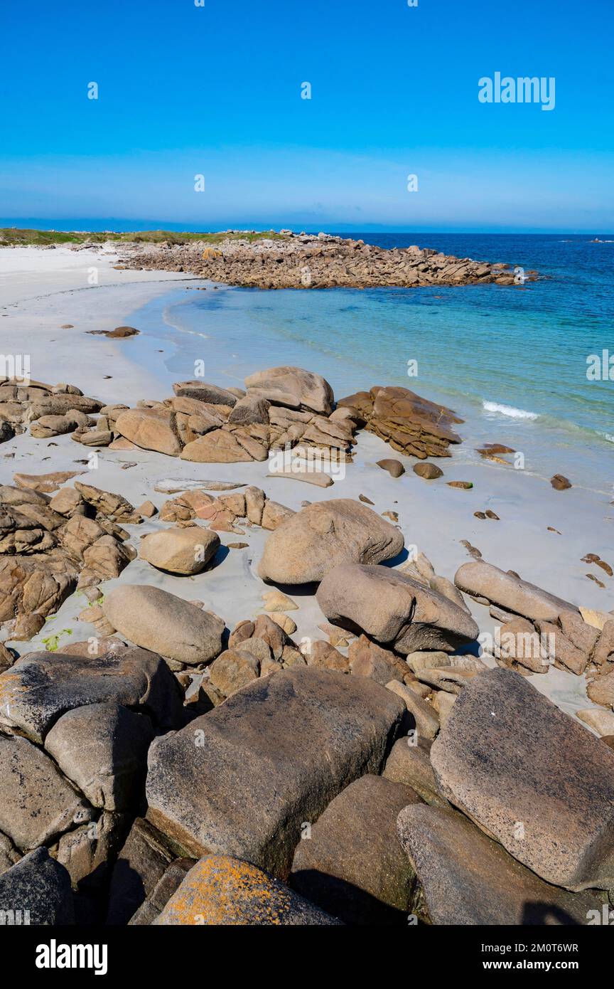 France, Cotes d'Armor, Landrellec, one of the very pretty beaches ...