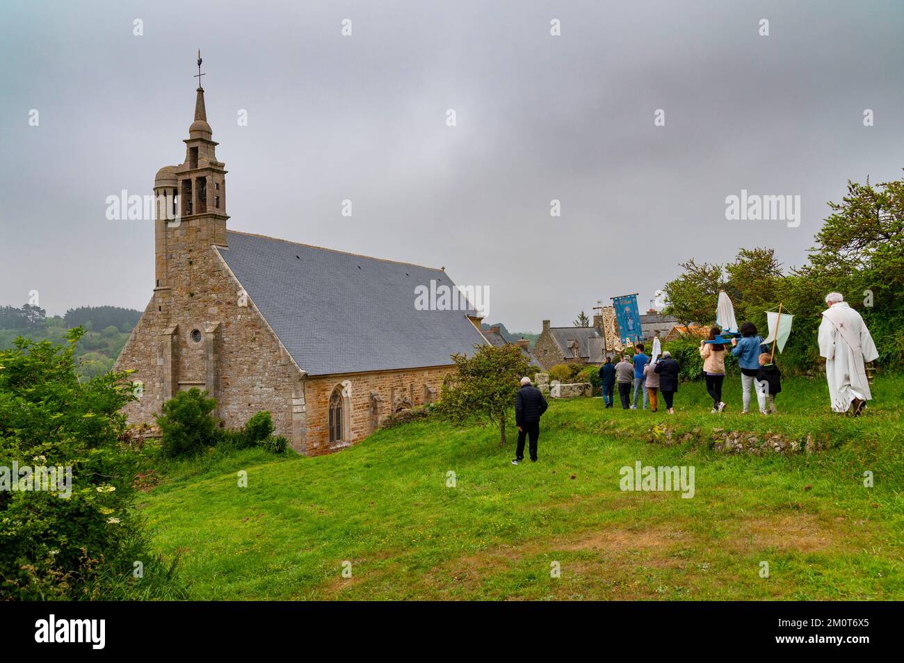 France, C?te d'Armor, Ploulec'h, the chapel of the reclining Virgin ...