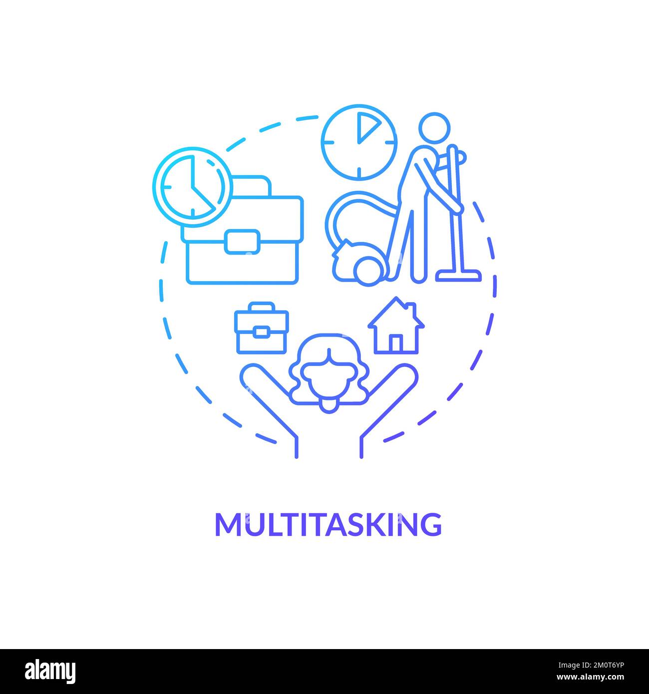 Multitasking blue gradient concept icon Stock Vector Image & Art - Alamy