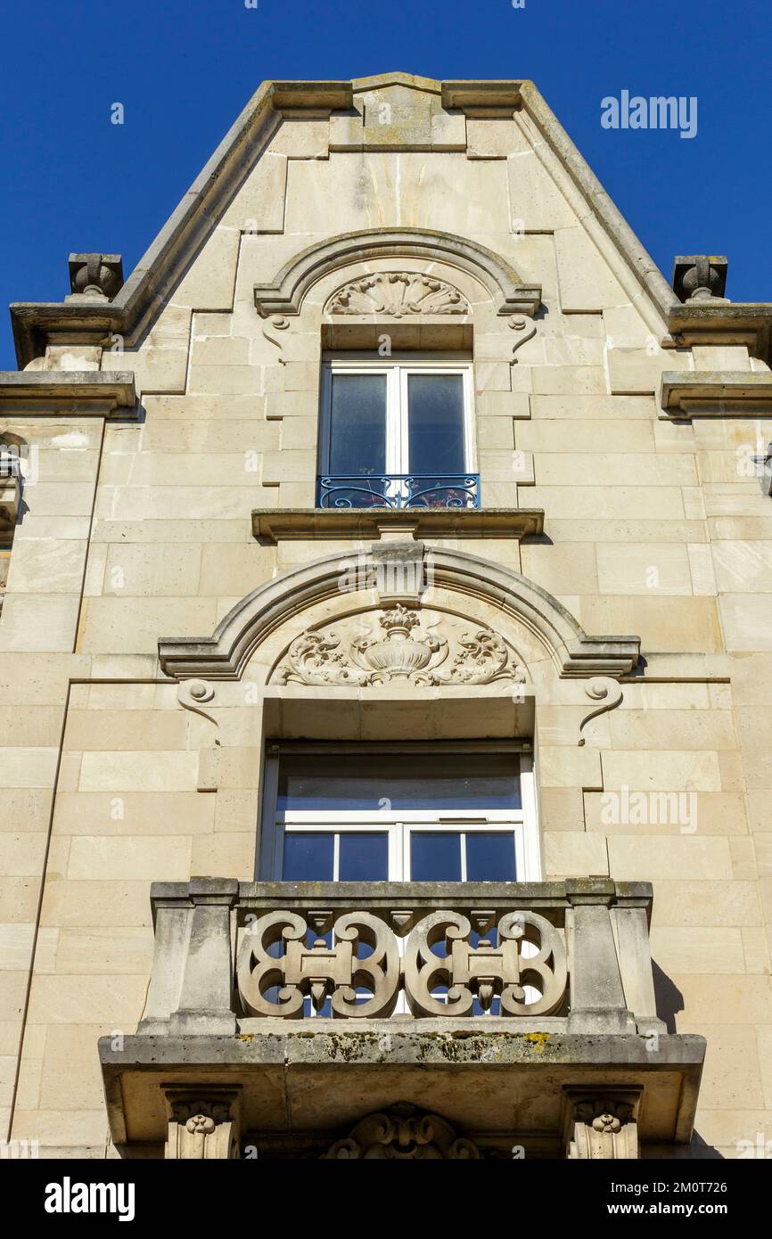 France, Meurthe et Moselle, Nancy, facade of an apartment building ...