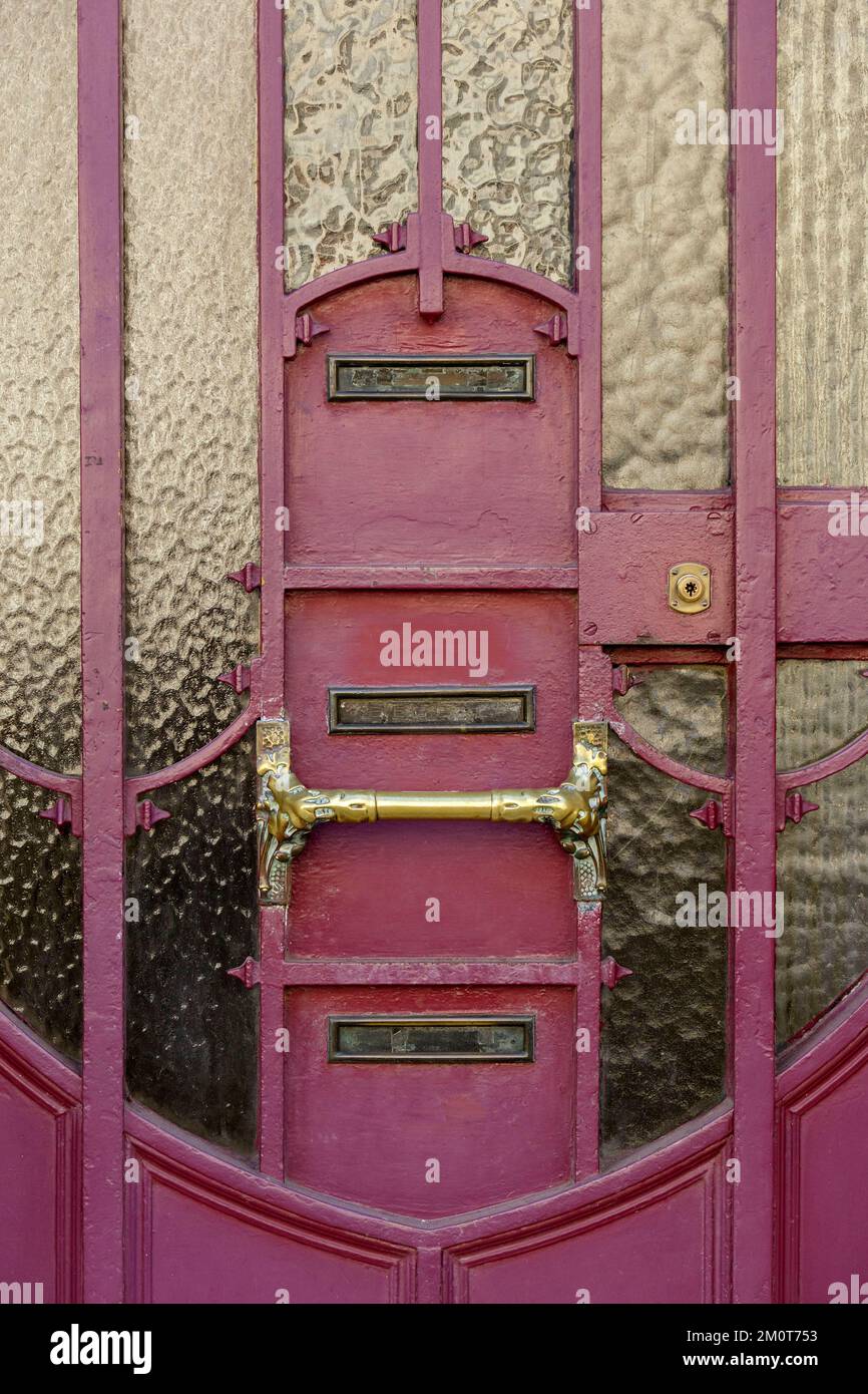 France, Meurthe et Moselle, Nancy, doorway of an apartment building in ...