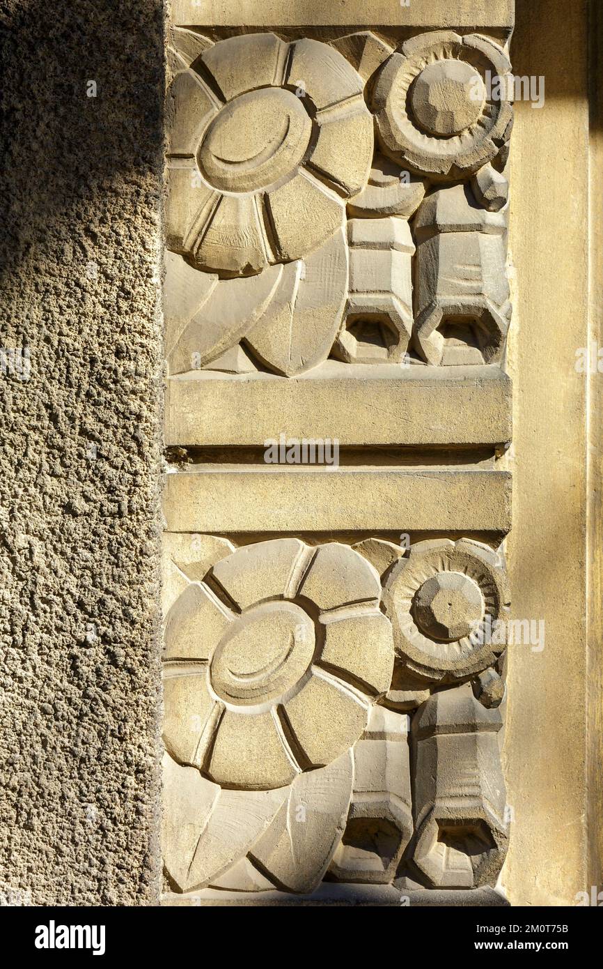 France, Meurthe et Moselle, Nancy, detail of the decoration of the ...