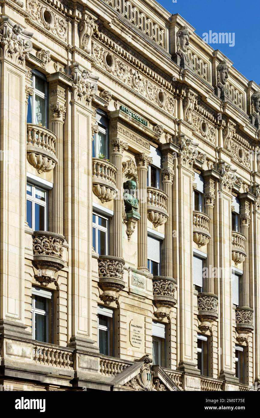 France, Meurthe et Moselle, Nancy, facade of a bourgeois building in ...