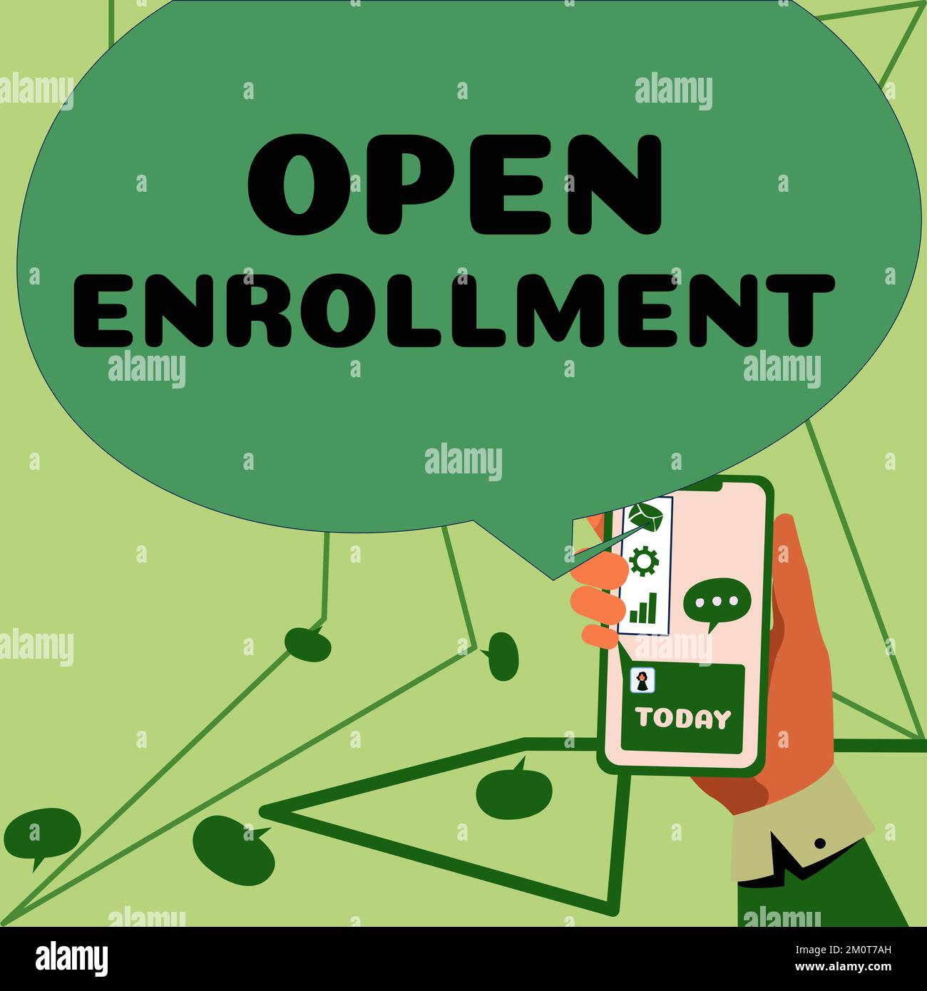 Text sign showing Open Enrollment. Concept meaning The yearly period ...