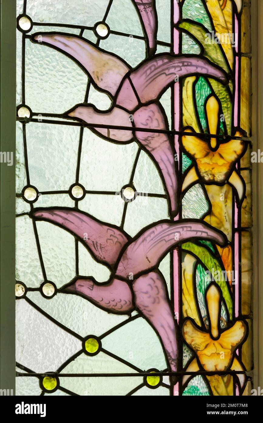 France, Meurthe et Moselle, Nancy, Art Nouveau stained glass window by ...
