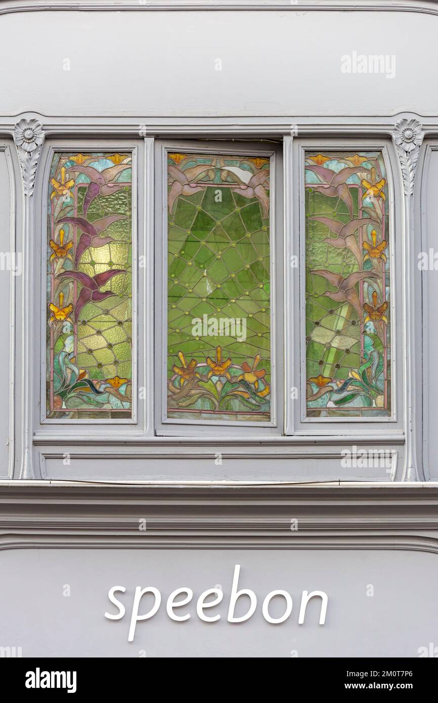 France, Meurthe et Moselle, Nancy, Art Nouveau stained glass window by ...