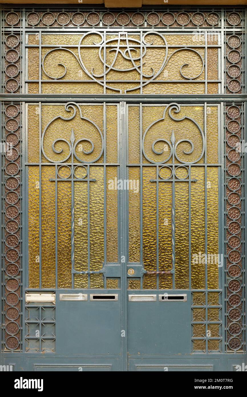 France, Meurthe et Moselle, Nancy, doorway of an apartment building ...