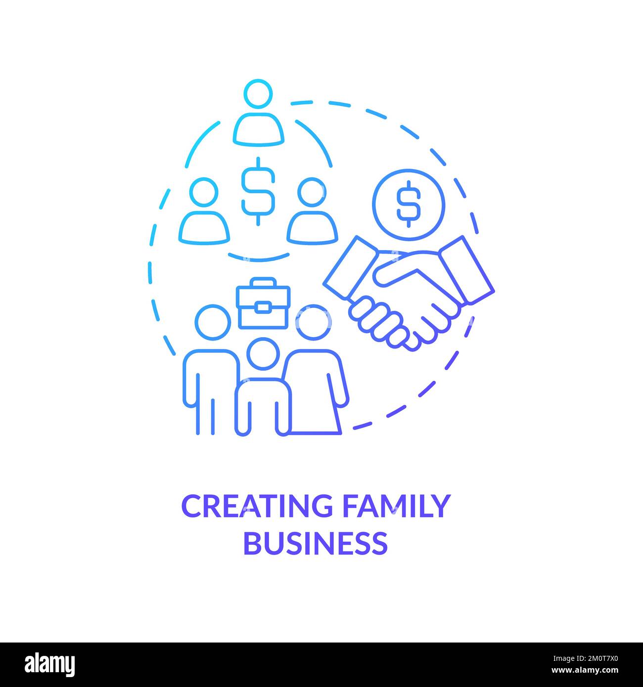 Creating family business blue gradient concept icon Stock Vector Image ...