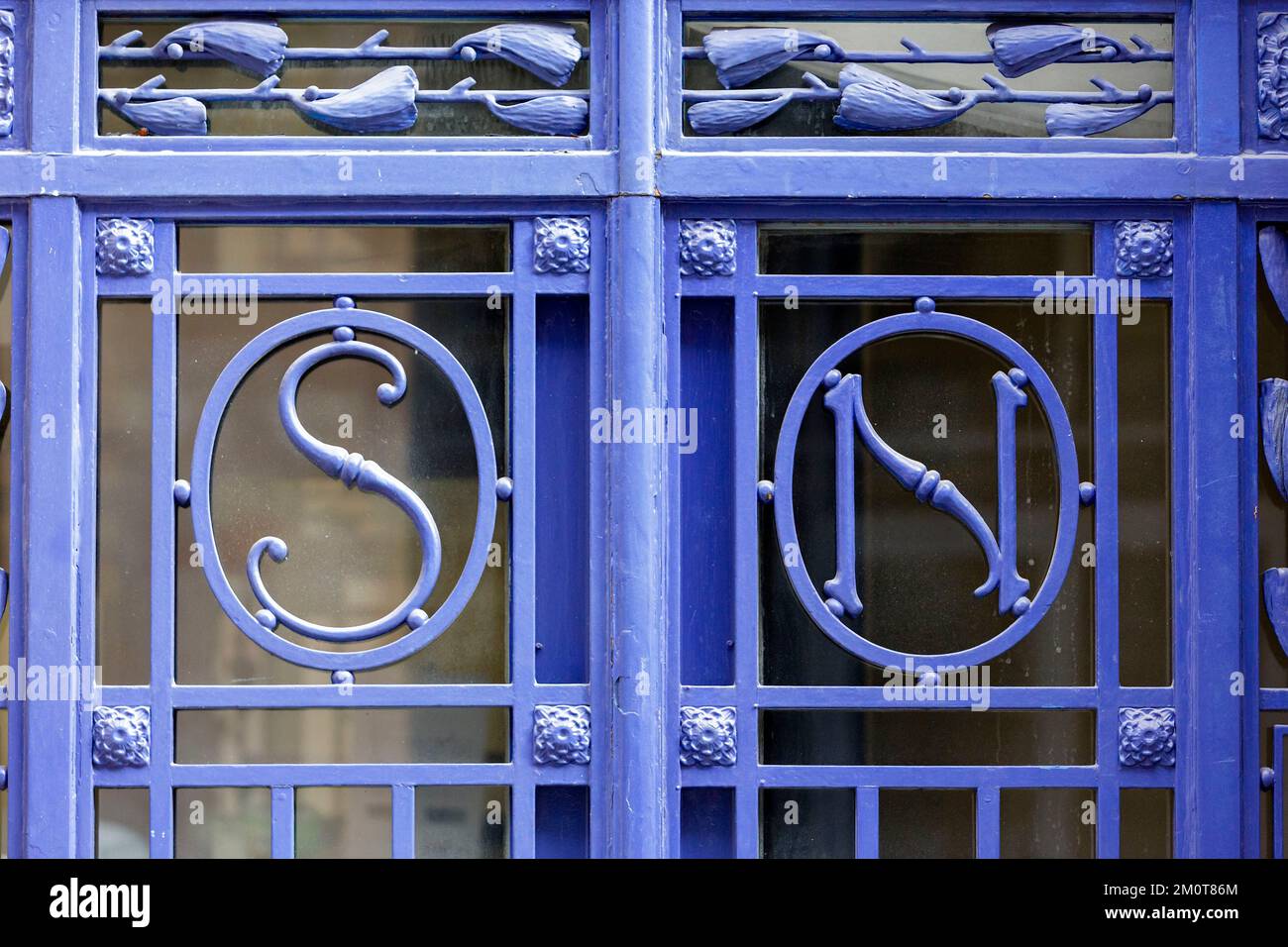 France, Meurthe et Moselle, Nancy, detail of the ironwork made of ...