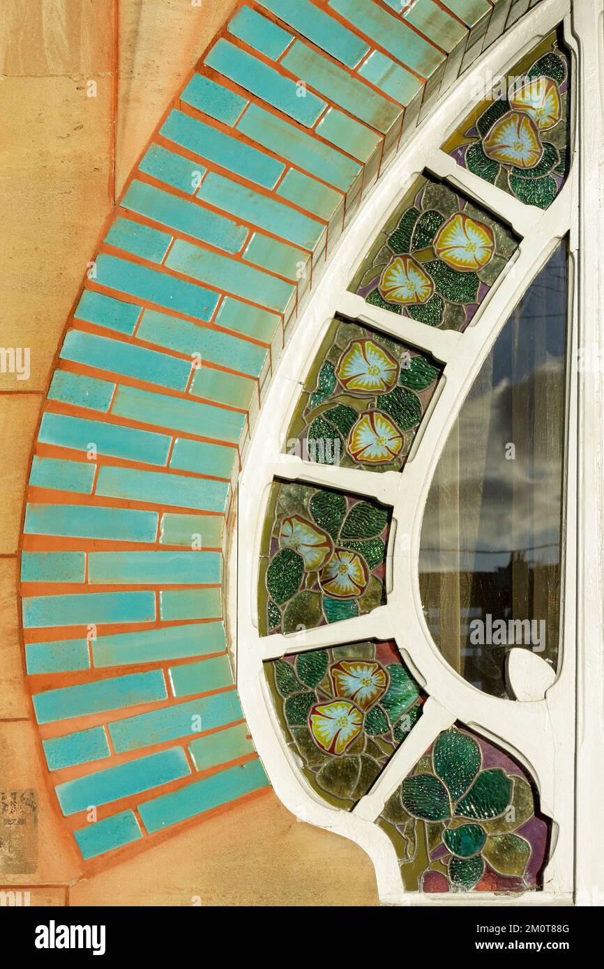France, Meurthe et Moselle, Nancy, detail of the window of the living ...