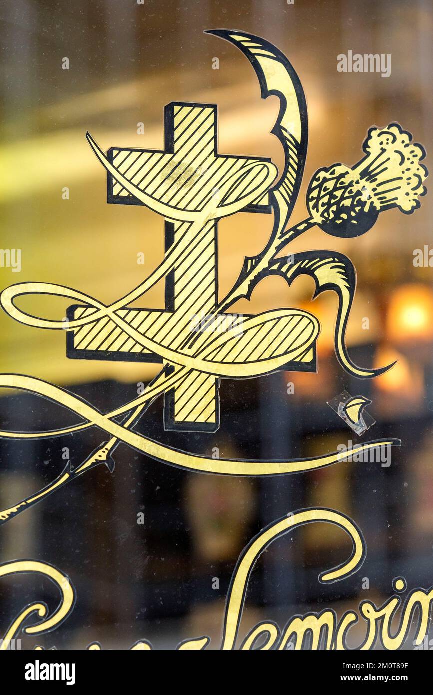 France, Meurthe et Moselle, Nancy, detail of the front window of fine ...