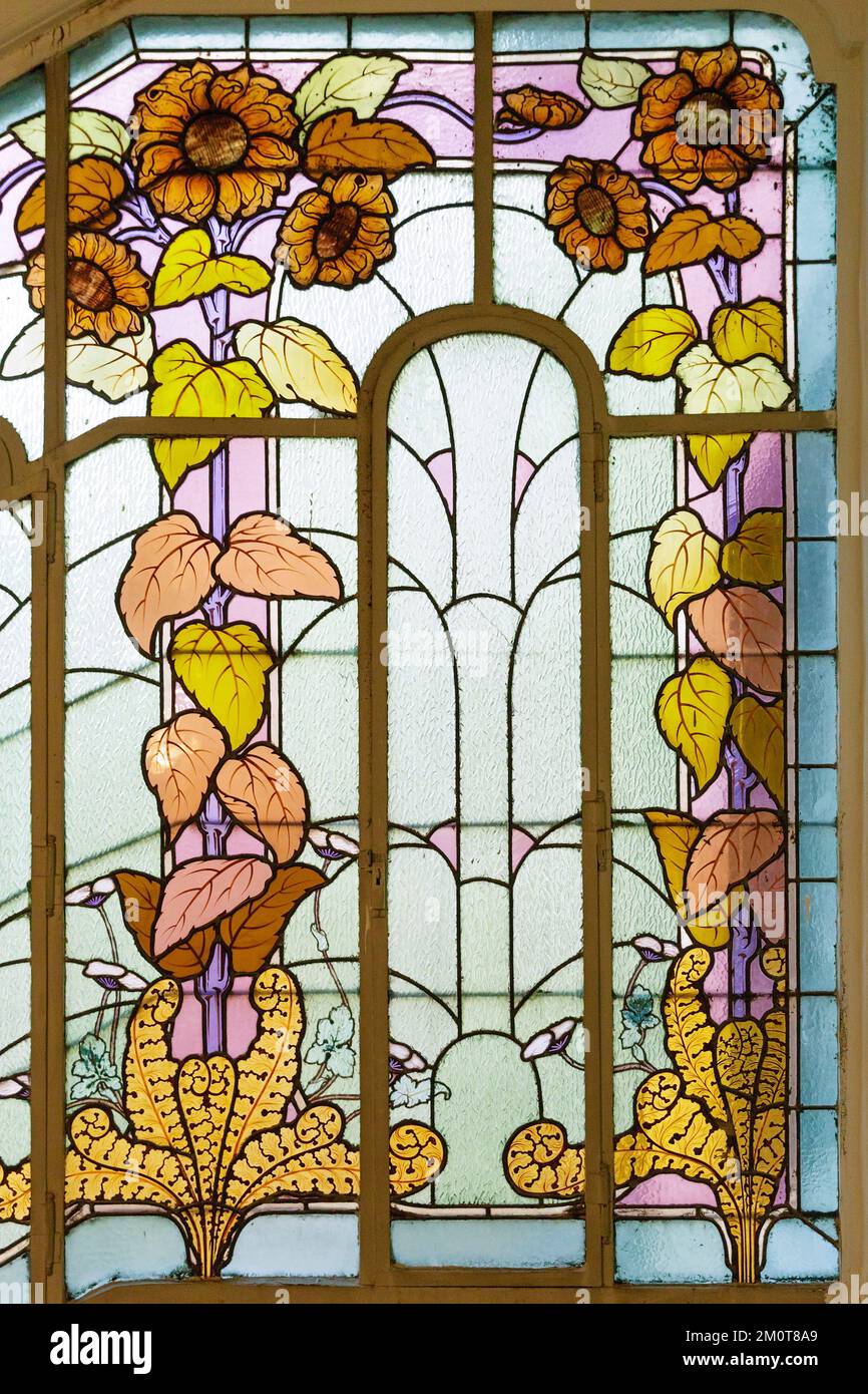 France, Meurthe et Moselle, Nancy, stained glass window in the ...