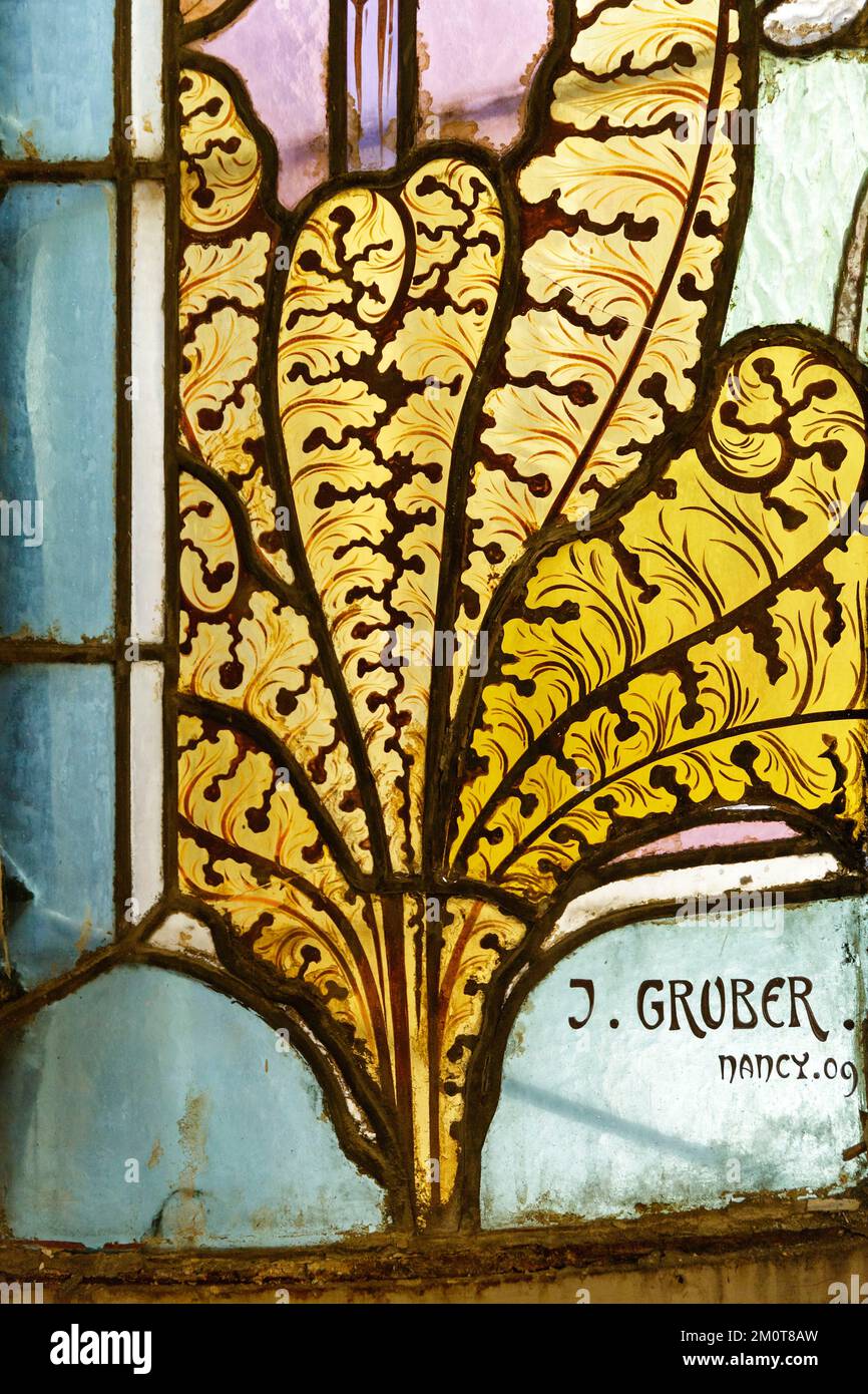 France, Meurthe et Moselle, Nancy, stained glass window in the ...