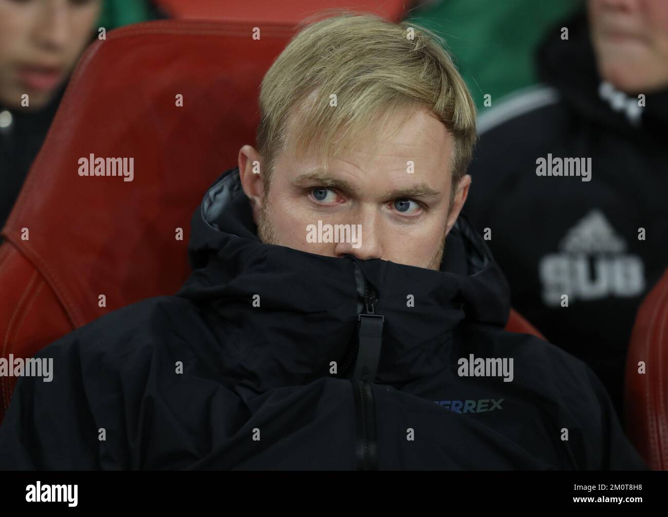 London, England, 7th December 2022. Jonas Eidevall, manager of Arsenal ...