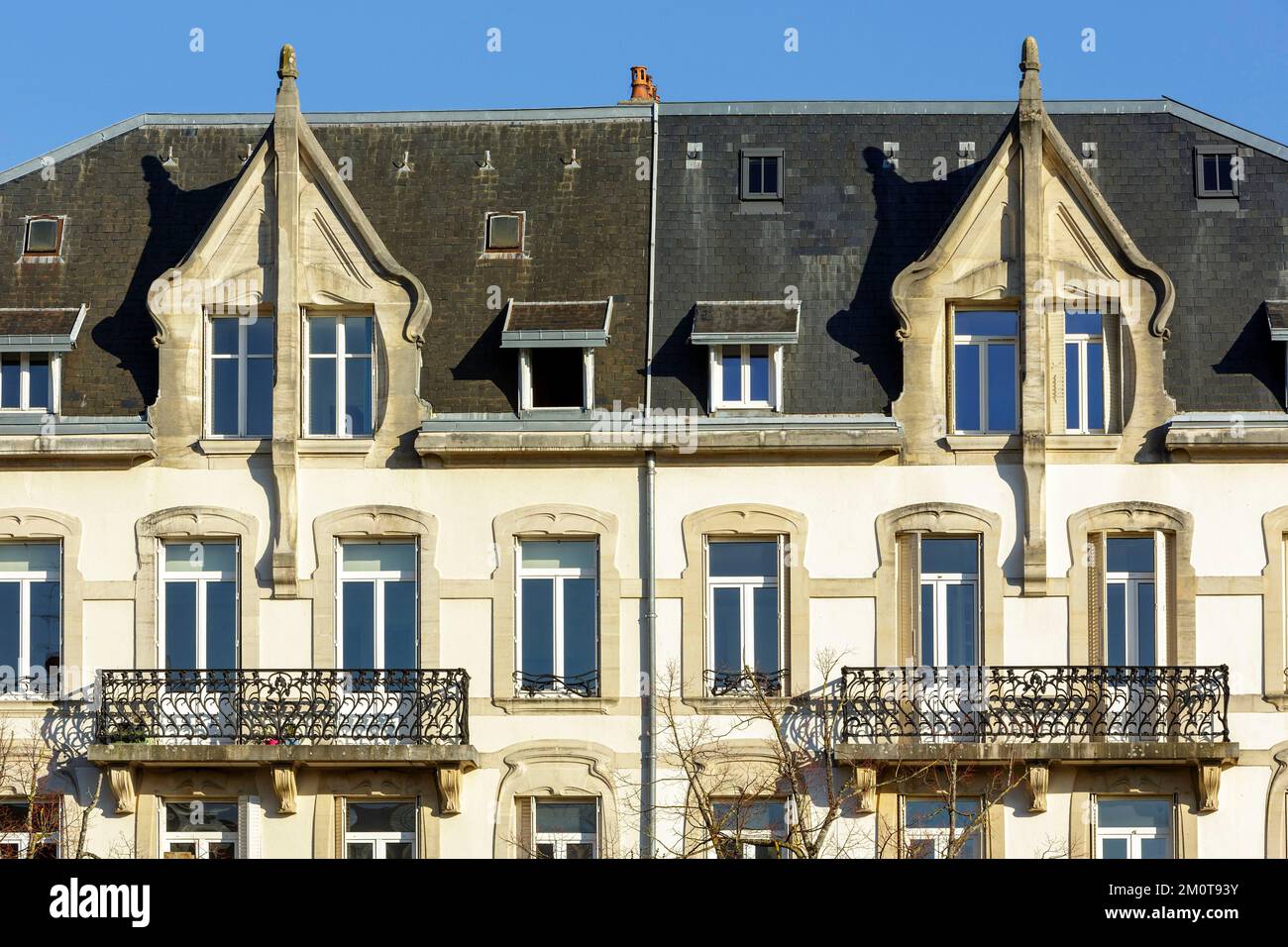 France, Meurthe et Moselle, Nancy, facade of a bourgeois building in ...