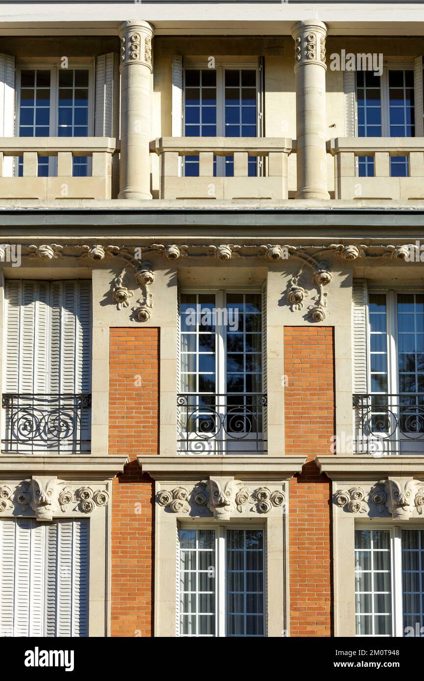 France, Meurthe et Moselle, Nancy, facade of a bourgeois building in ...