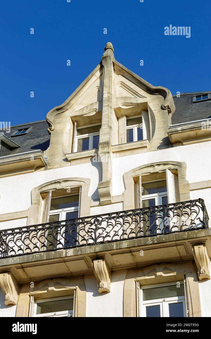 France, Meurthe et Moselle, Nancy, facade of a bourgeois building in ...
