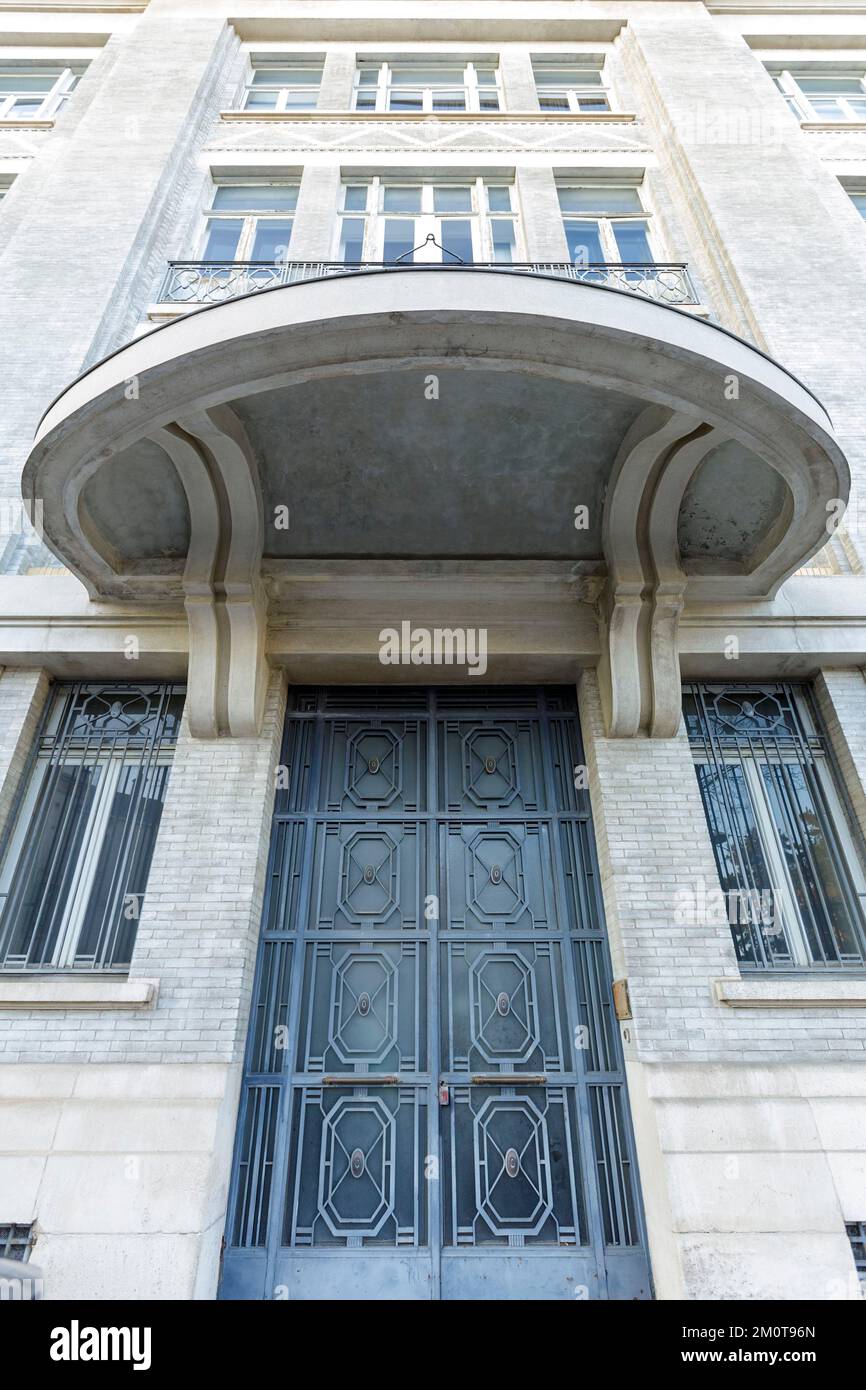 France, Meurthe et Moselle, Nancy, doorway of former head office of the ...