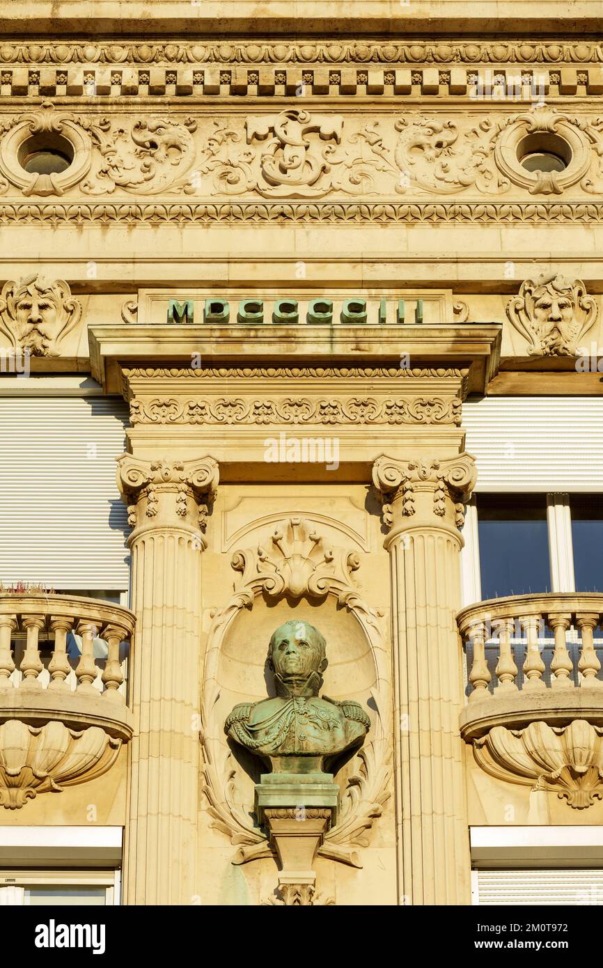 France, Meurthe et Moselle, Nancy, facade of a bourgeois building in ...