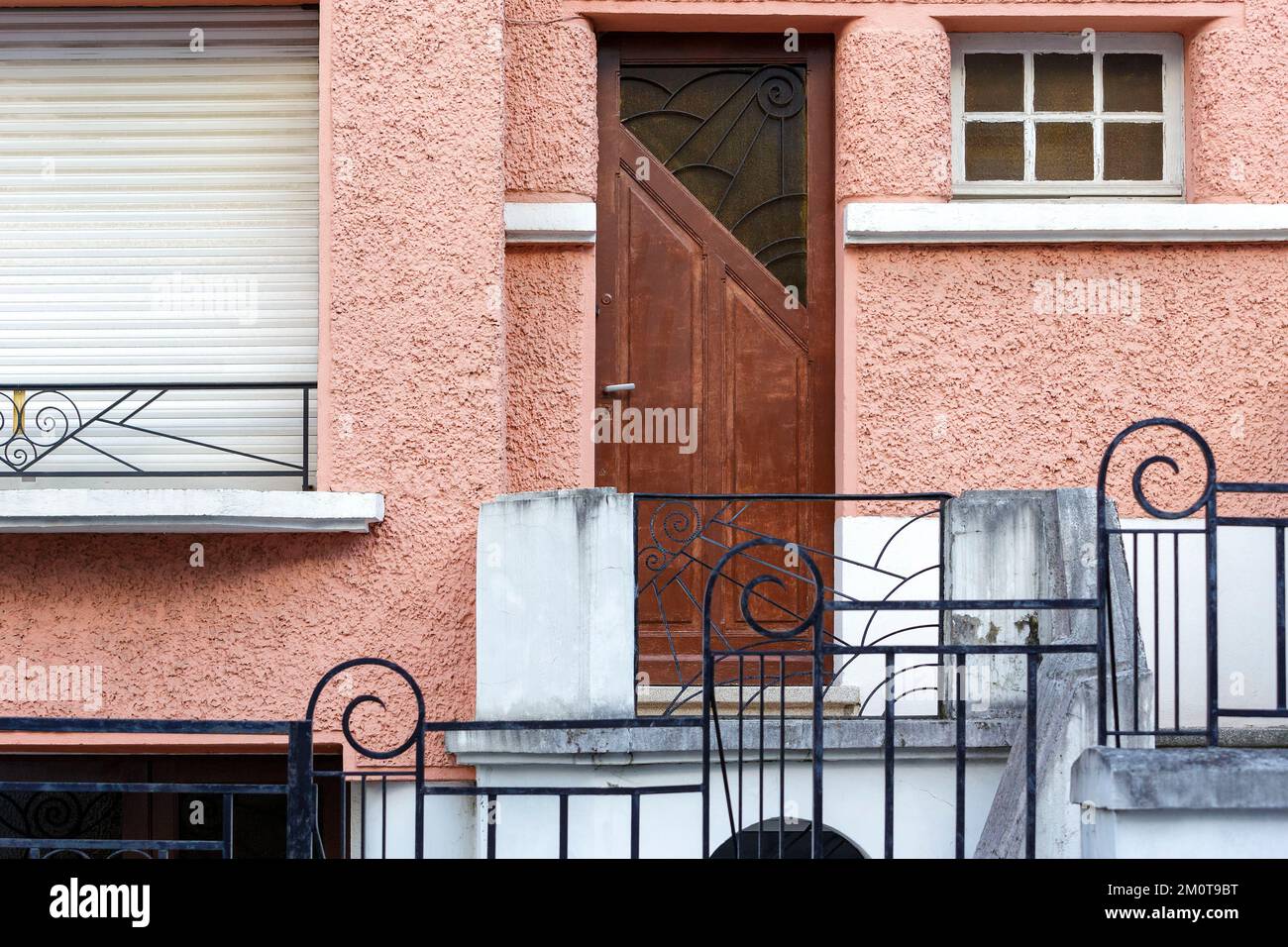 France, Meurthe et Moselle, Nancy, facade of an Art deco house located ...