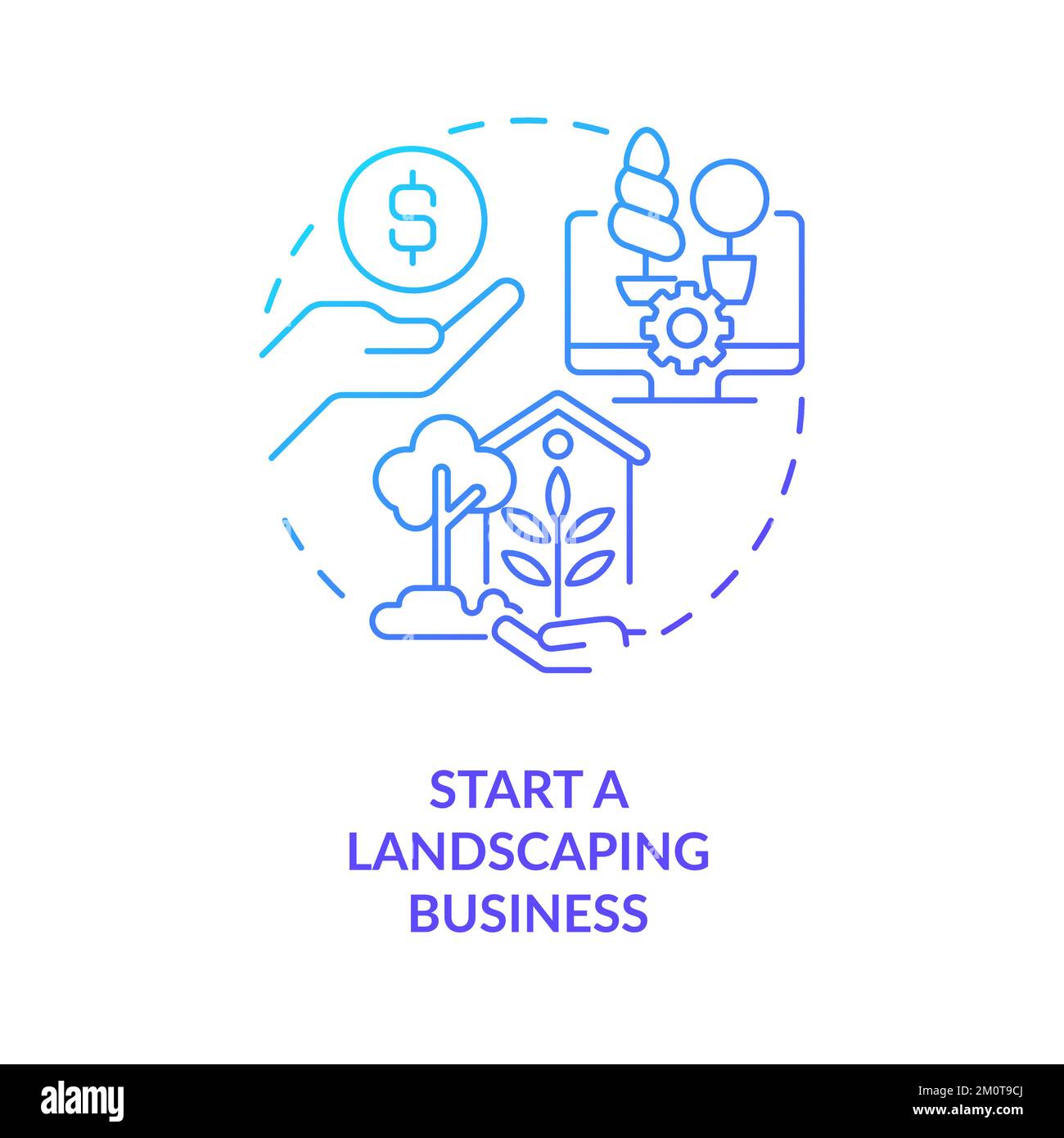 Start landscaping business blue gradient concept icon Stock Vector Image & Art - Alamy
