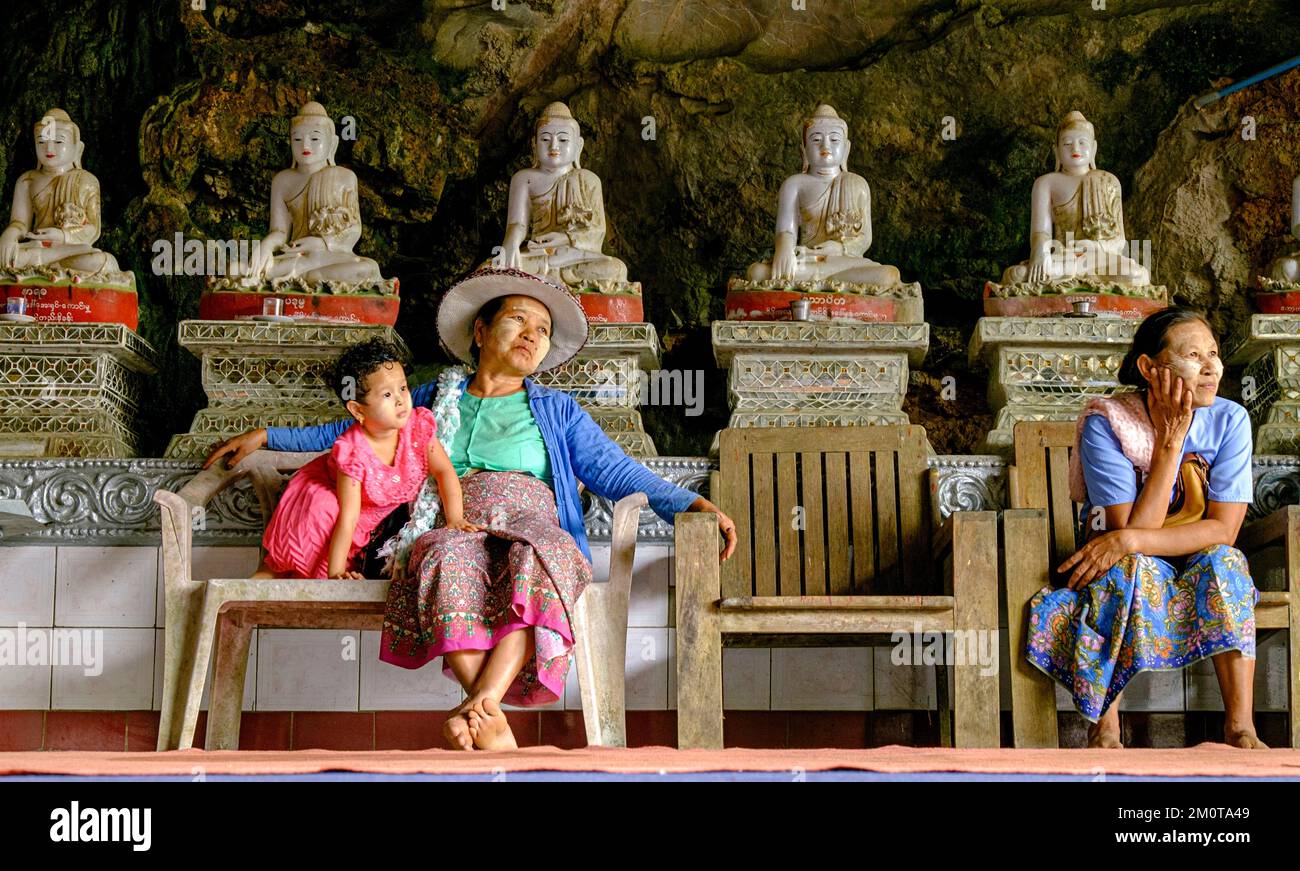 Myanmar, Burma, Karen state, Hpa An, Khayon cave Stock Photo - Alamy