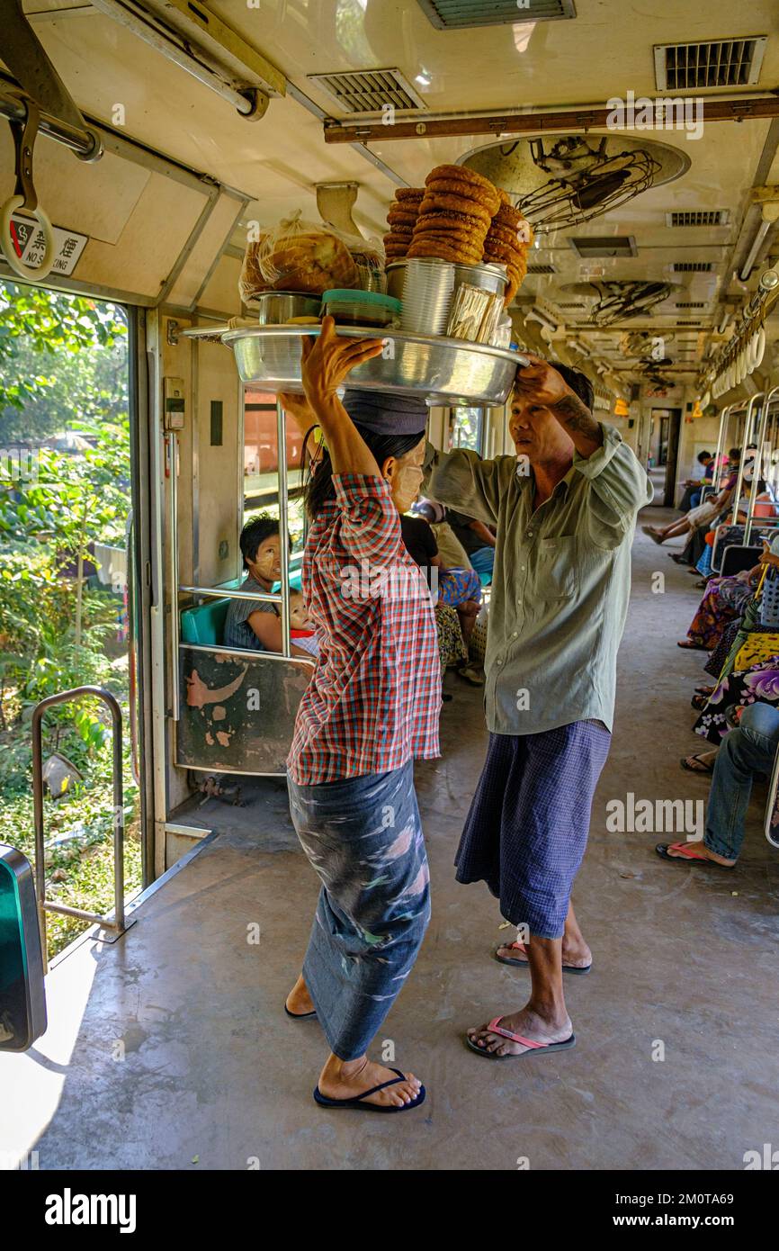 Burma, Myanmar, Yangon, the circular train Stock Photo - Alamy