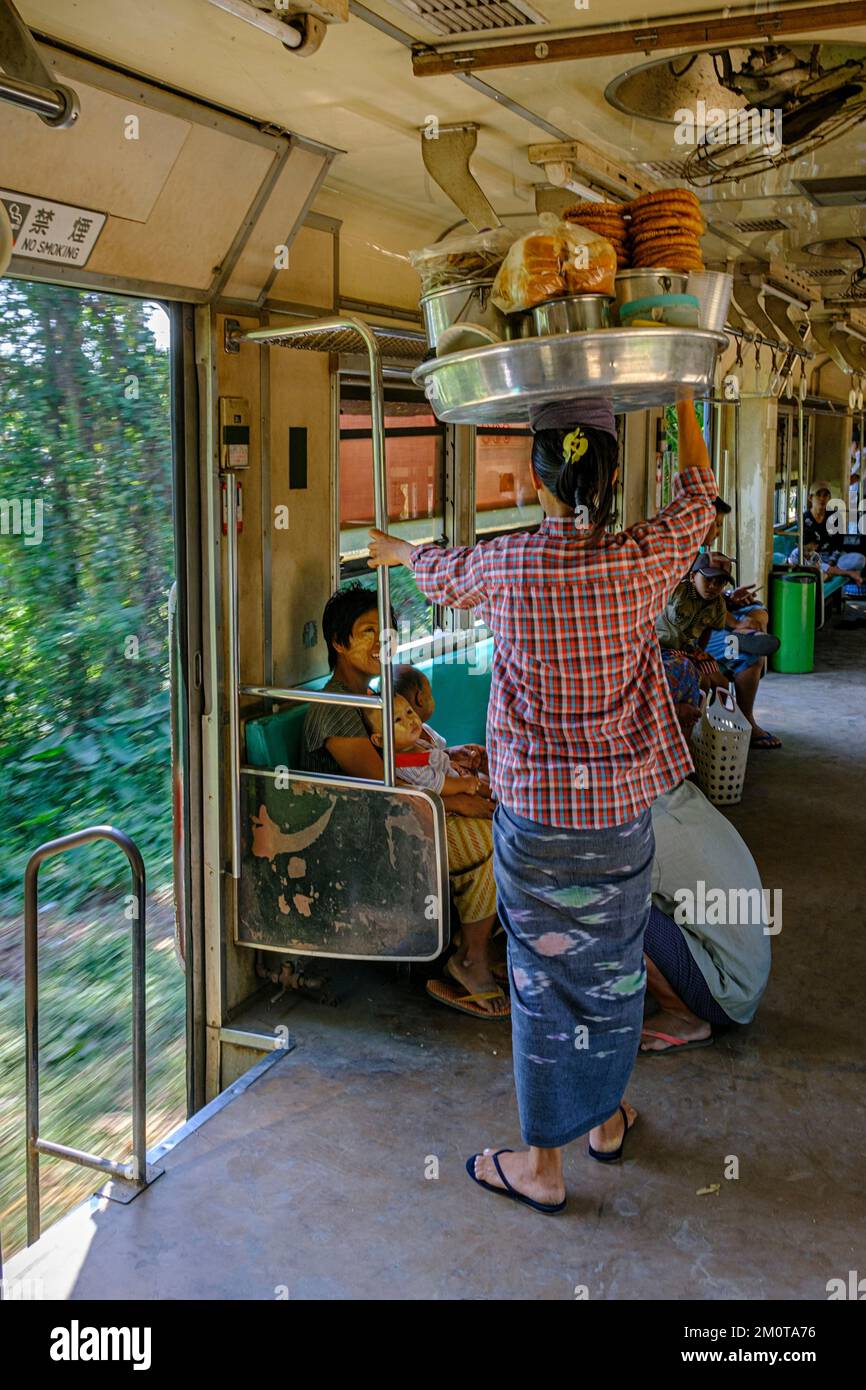 Burma, Myanmar, Yangon, the circular train Stock Photo - Alamy