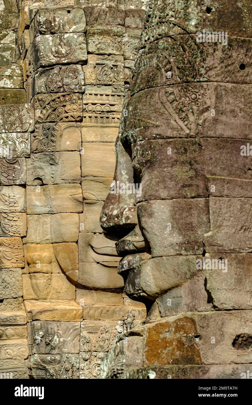 Cambodia, Angkor on World Heritage list of UNESCO, Bayon temple, built ...