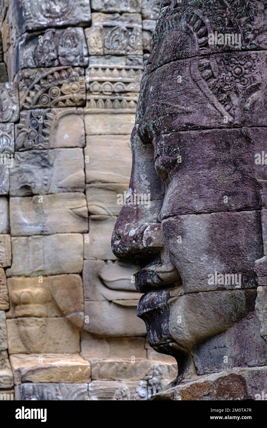 Cambodia, Angkor on World Heritage list of UNESCO, Bayon temple, built ...