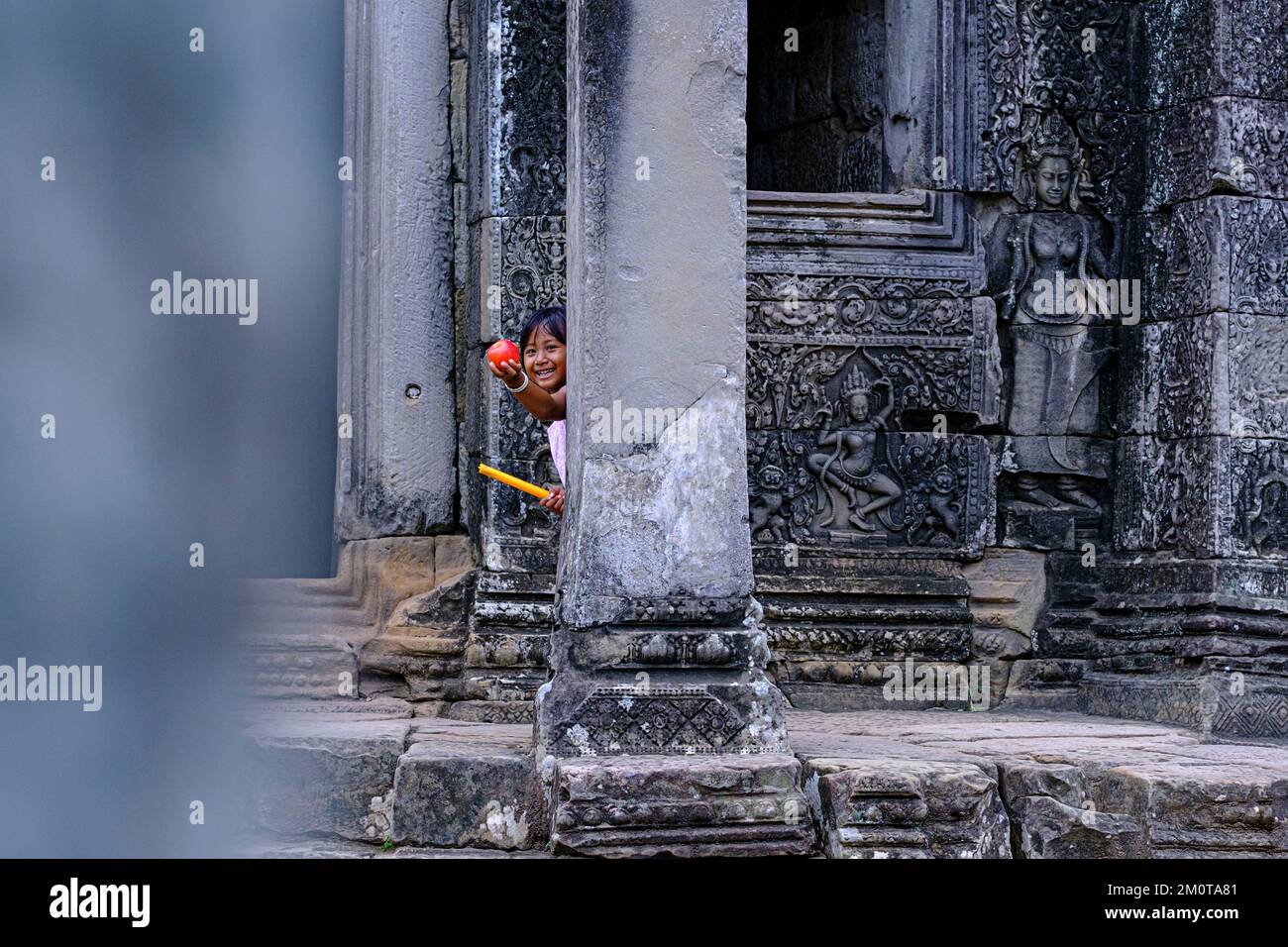 Cambodia, Angkor on World Heritage list of UNESCO, Bayon temple, built ...