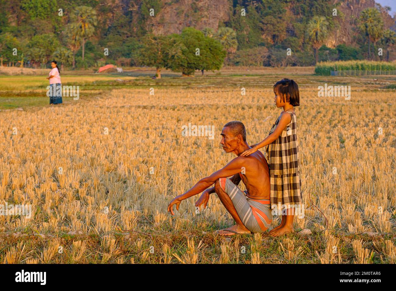 Myanmar, Burma, Karen or Kayin state, Hpa An, M. U Taung Shwe, shepherd ...